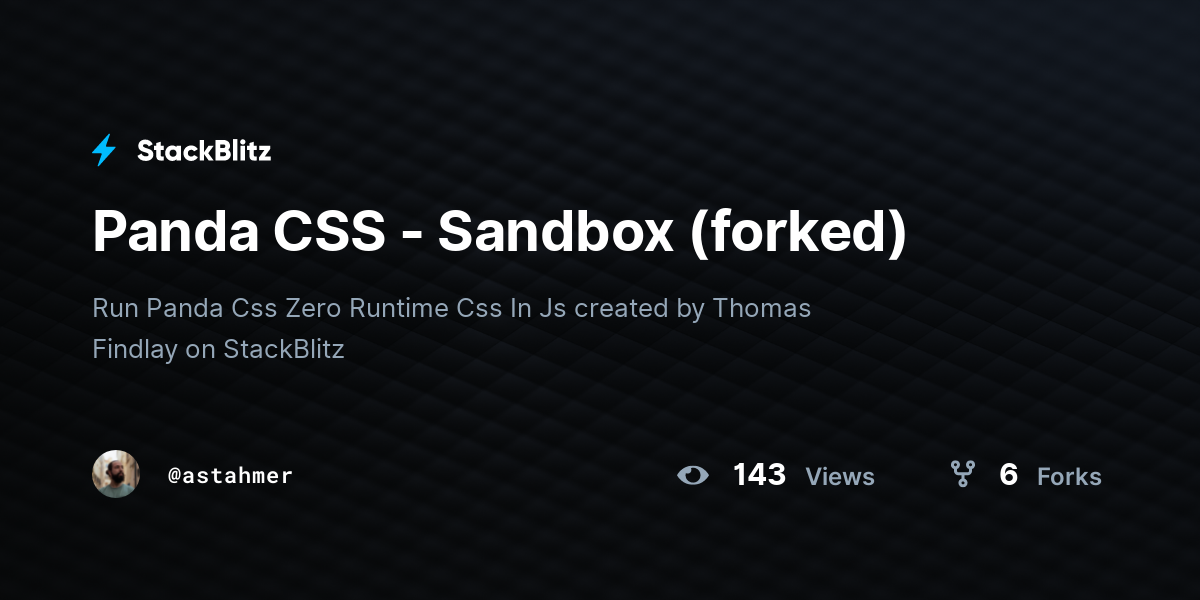 Panda CSS - Sandbox (forked) - StackBlitz