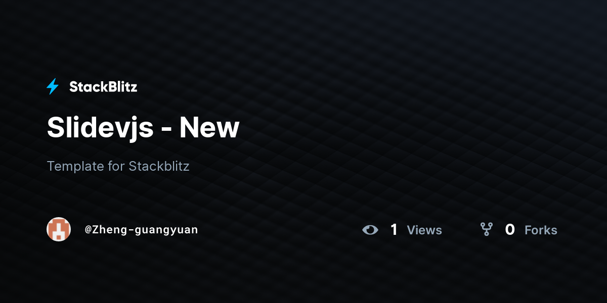 Slidevjs - New - StackBlitz