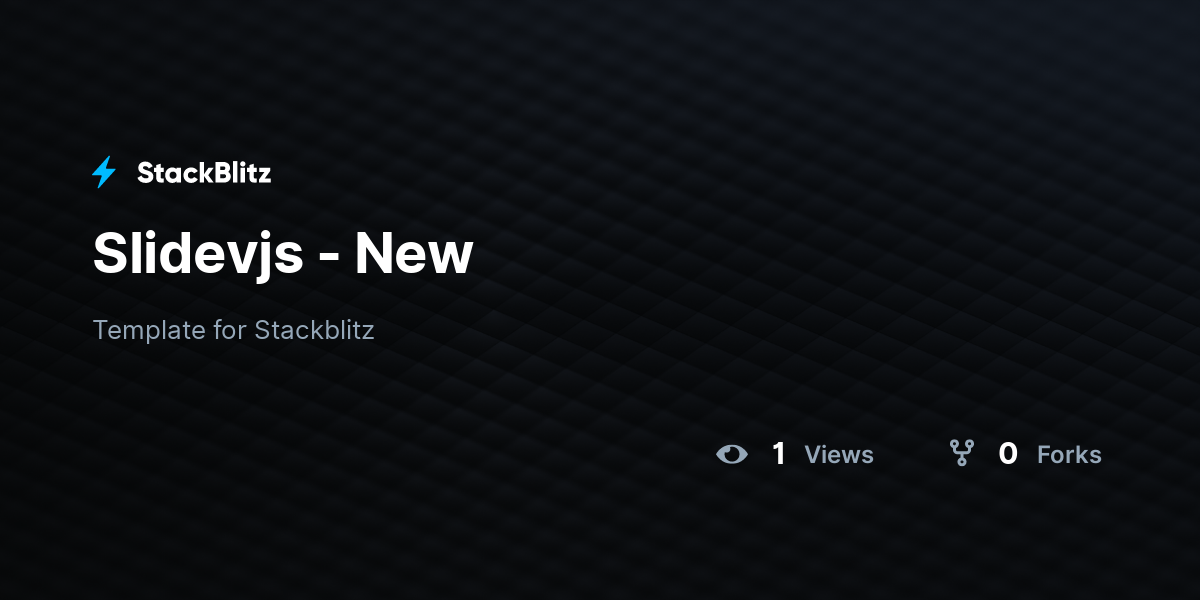 Slidevjs - New - StackBlitz