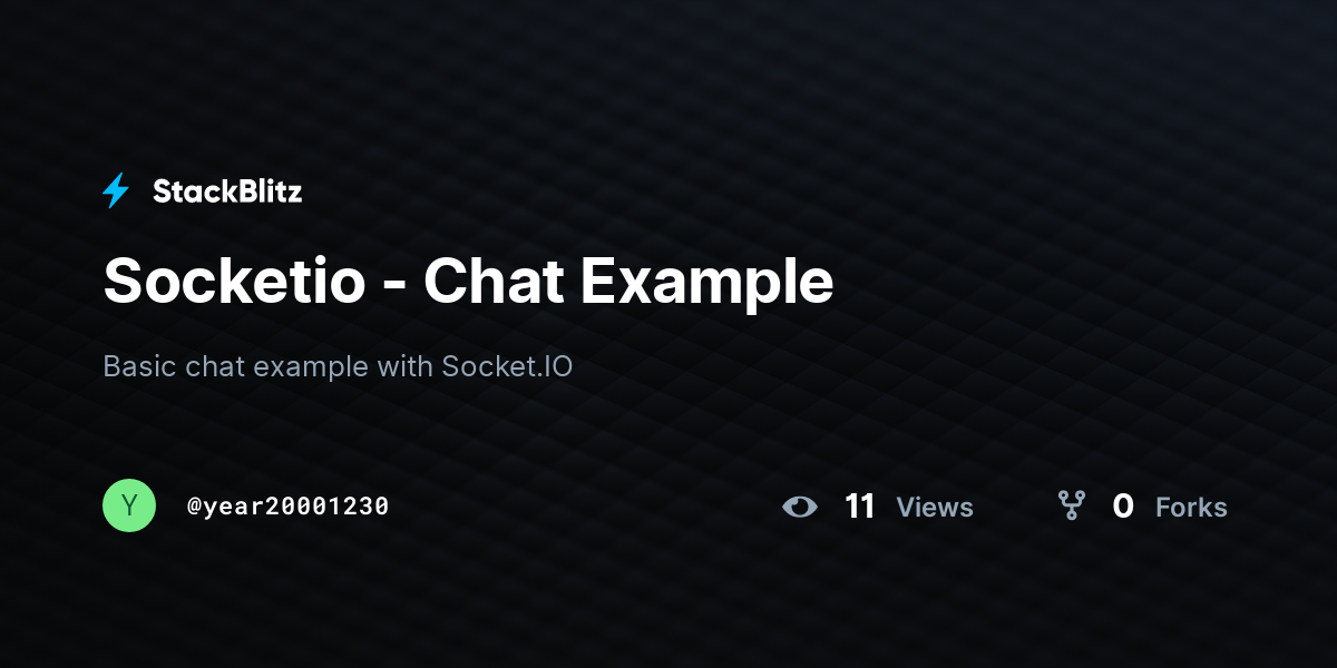 Socketio - Chat Example - StackBlitz