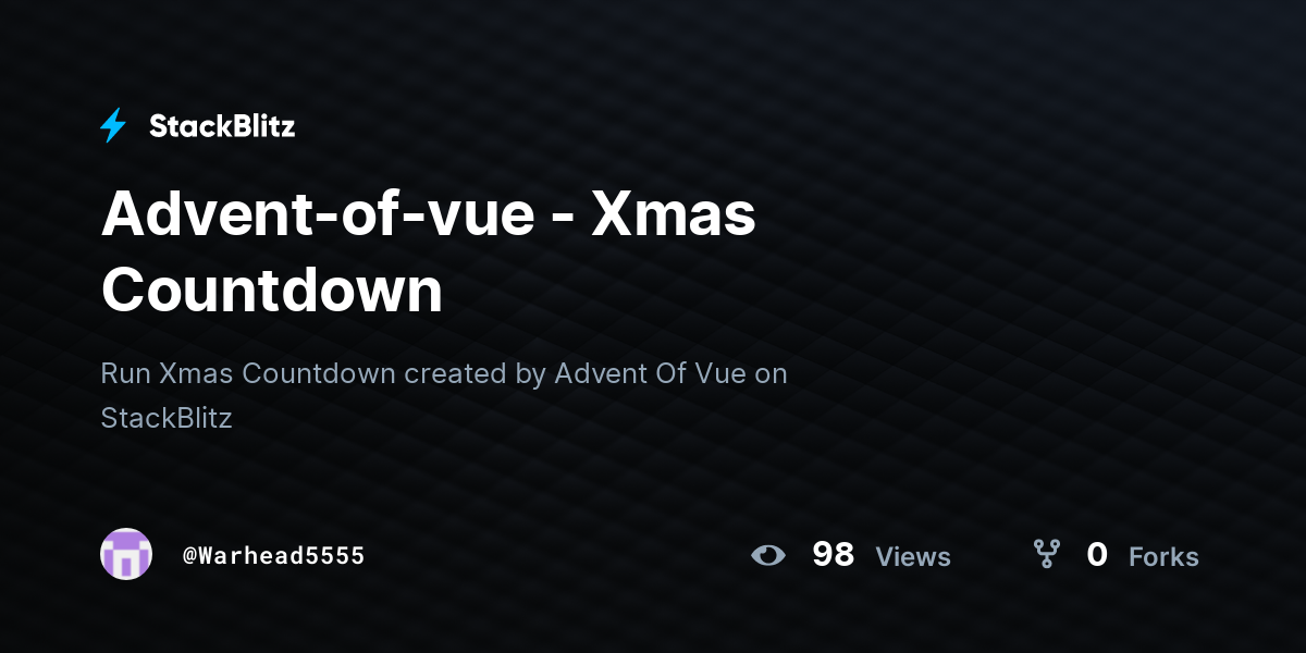 Advent-of-vue - Xmas Countdown - StackBlitz