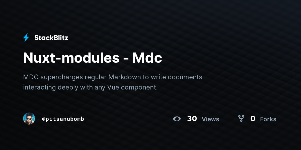 Nuxt-modules - Mdc - StackBlitz