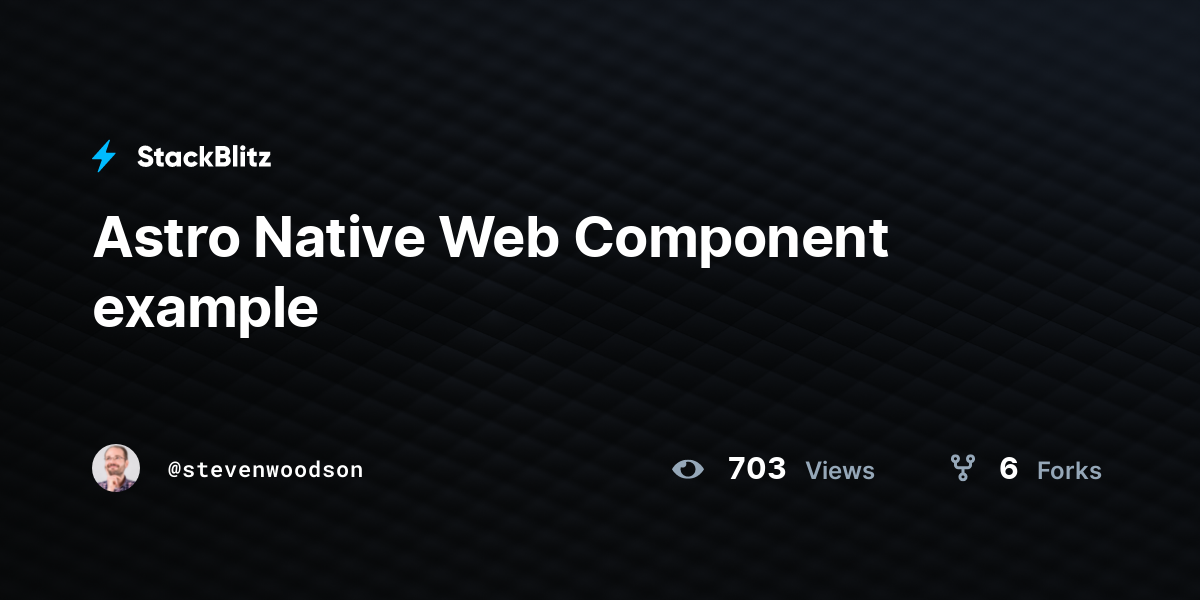 Astro Native Web Component example - StackBlitz