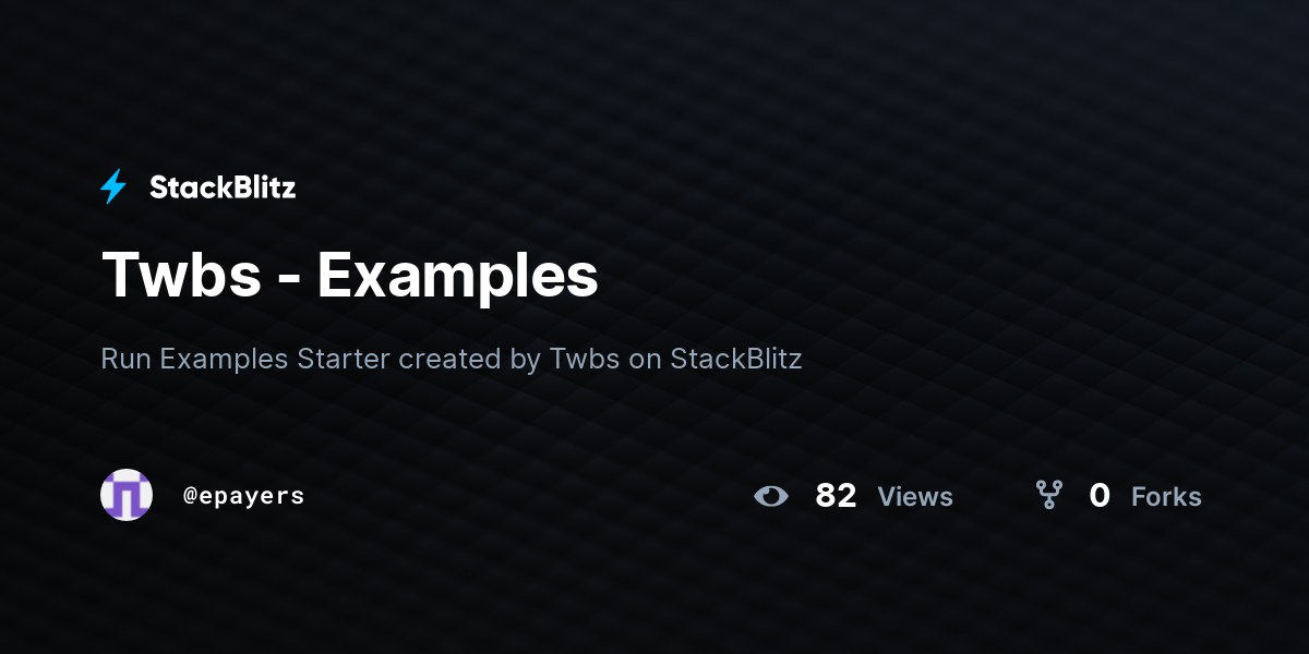 Twbs - Examples - StackBlitz