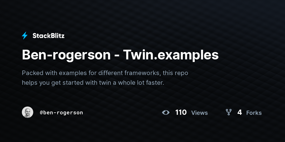Ben-rogerson - Twin.examples - StackBlitz