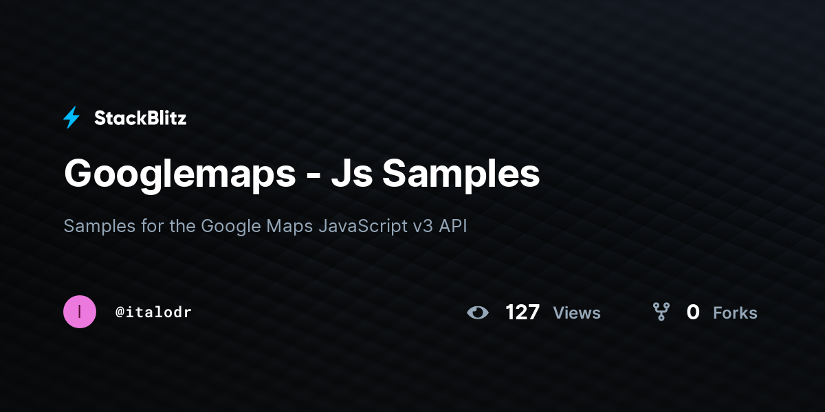 Googlemaps - Js Samples - StackBlitz