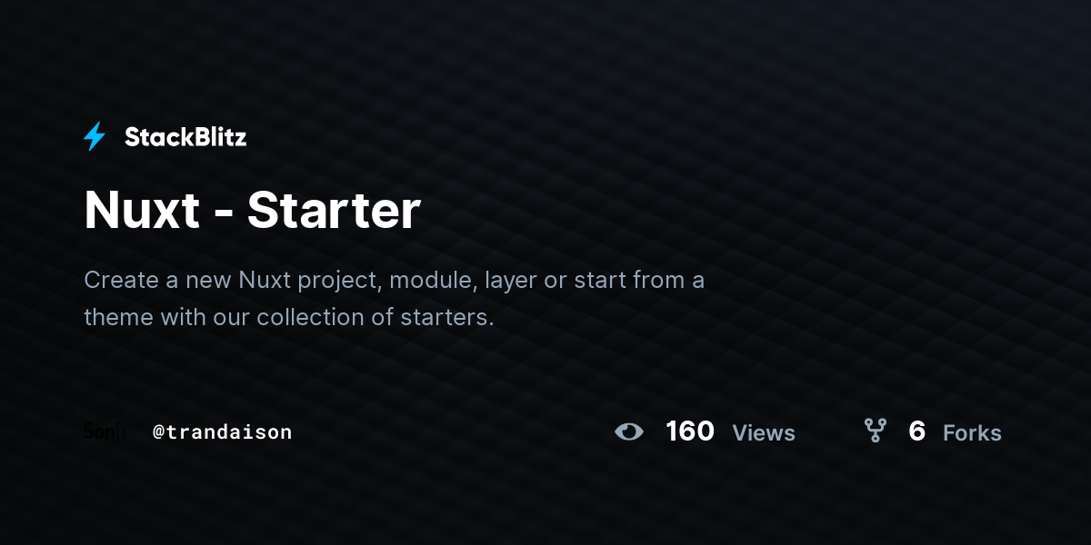 Nuxt - Starter - StackBlitz