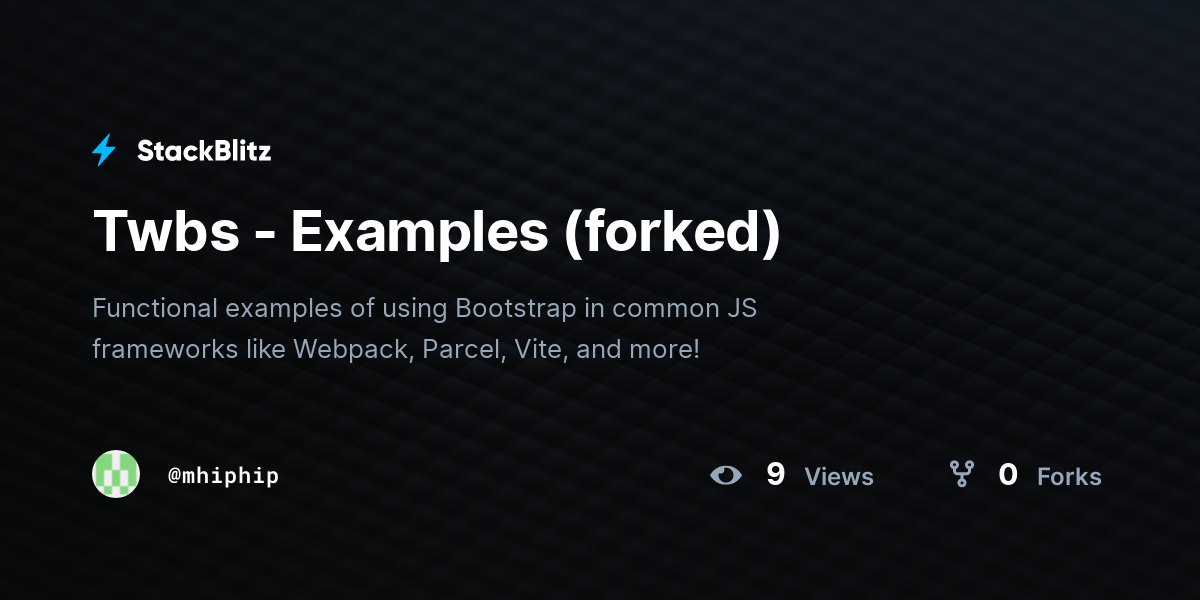 Twbs - Examples (forked) - StackBlitz