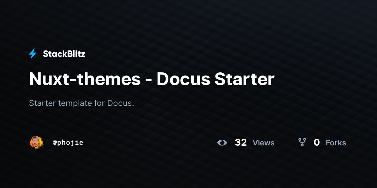 Nuxt-themes - Docus Starter - StackBlitz Nuxt-themes - Docus Starter - StackBlitz