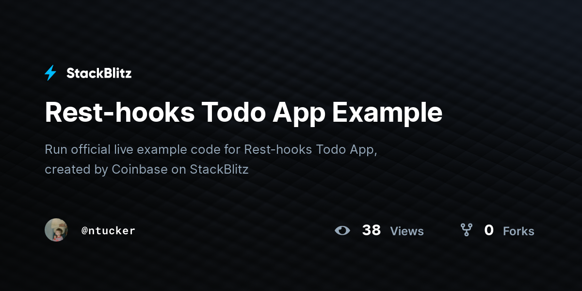 Rest-hooks Todo App Example - StackBlitz