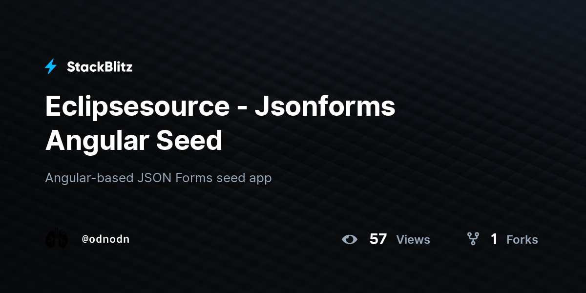 Eclipsesource - Jsonforms Angular Seed - StackBlitz
