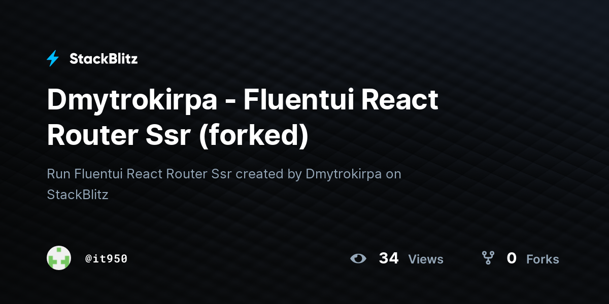 Dmytrokirpa - Fluentui React Router Ssr (forked) - StackBlitz