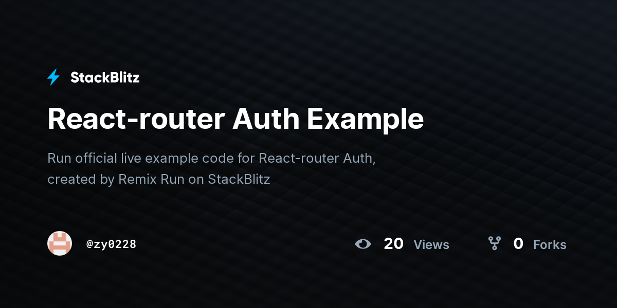 React-router Auth Example - StackBlitz