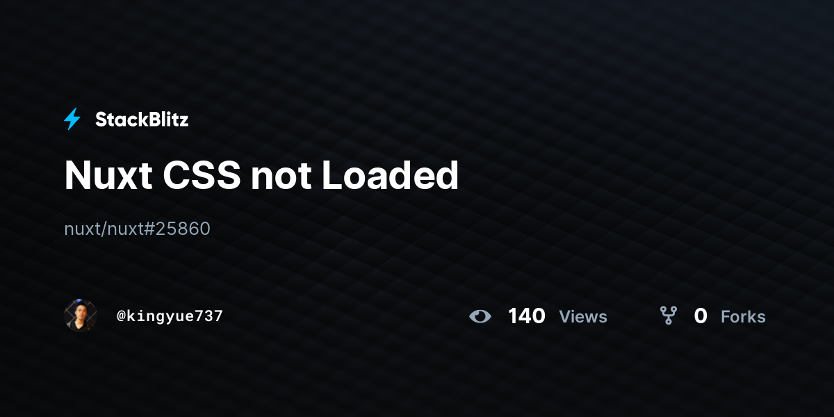 Nuxt CSS not Loaded - StackBlitz