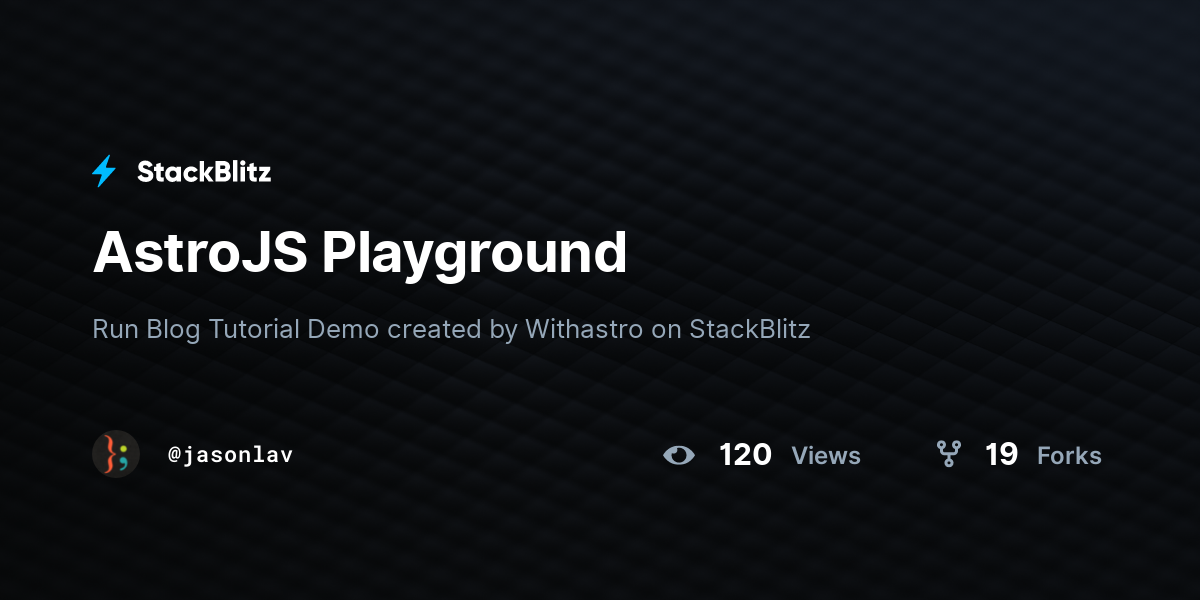 AstroJS Playground - StackBlitz