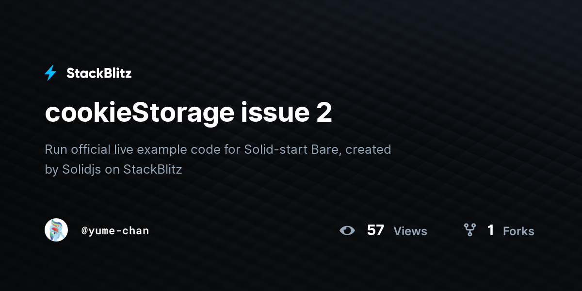 cookieStorage issue 2 - StackBlitz