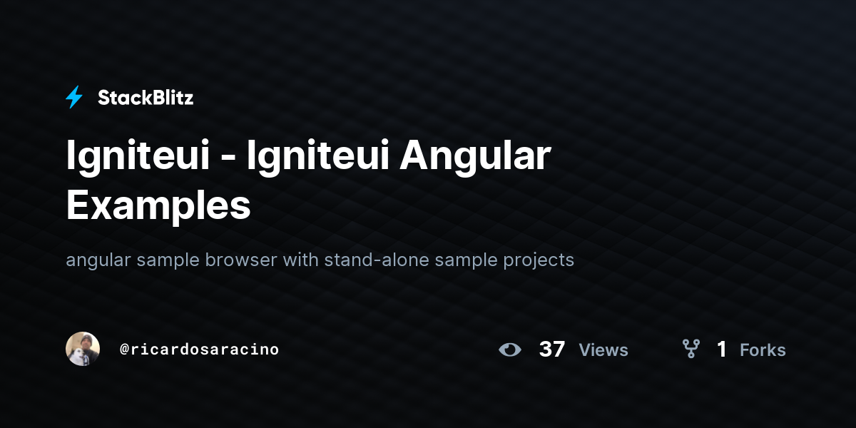 Igniteui - Igniteui Angular Examples - StackBlitz Igniteui - Igniteui Angular Examples - StackBlitz