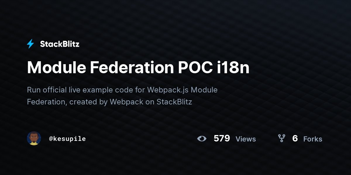 Module Federation POC i18n - StackBlitz