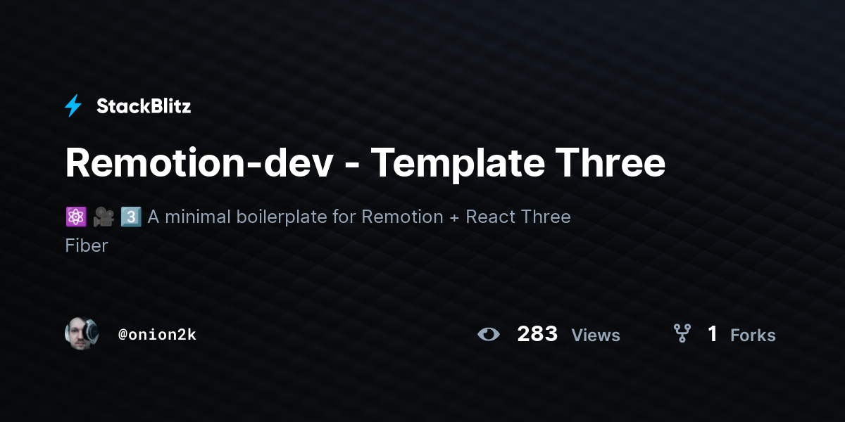 Remotion-dev - Template Three - StackBlitz