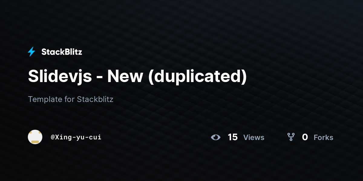 Slidevjs - New (duplicated) - StackBlitz