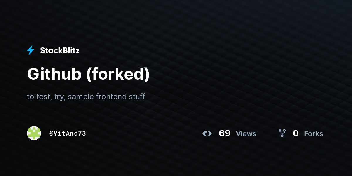 Github (forked) - StackBlitz