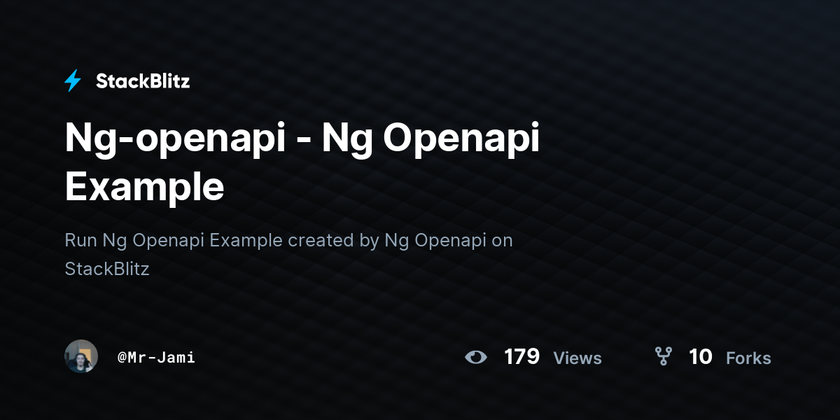 Ng-openapi - Ng Openapi Example - StackBlitz