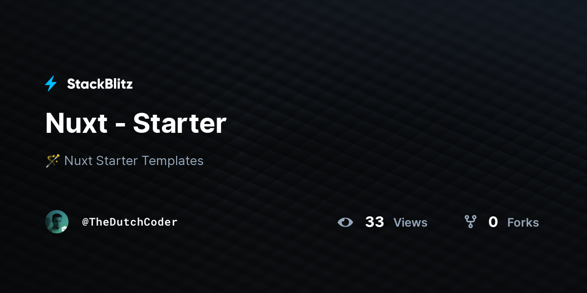 Nuxt - Starter - StackBlitz