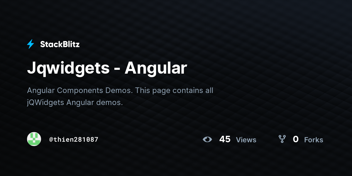 Jqwidgets - Angular - StackBlitz Jqwidgets - Angular - StackBlitz