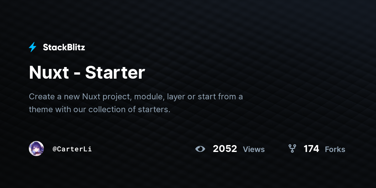 Nuxt - Starter - StackBlitz