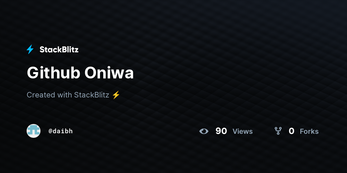 Github Oniwa Stackblitz