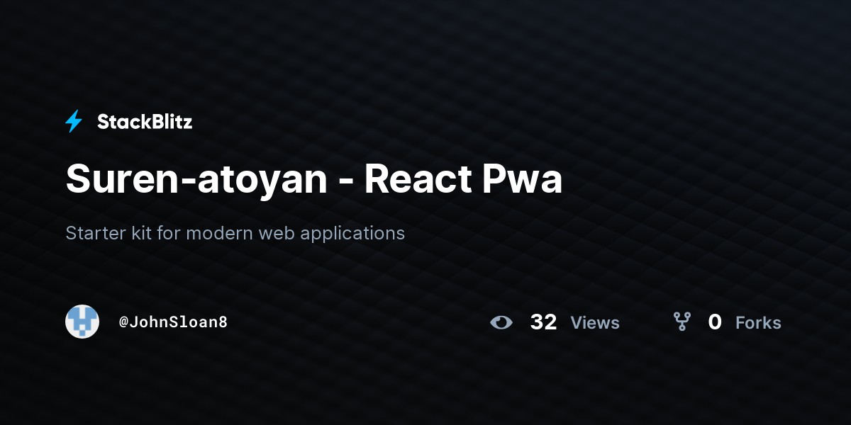 Suren Atoyan React Pwa Stackblitz 