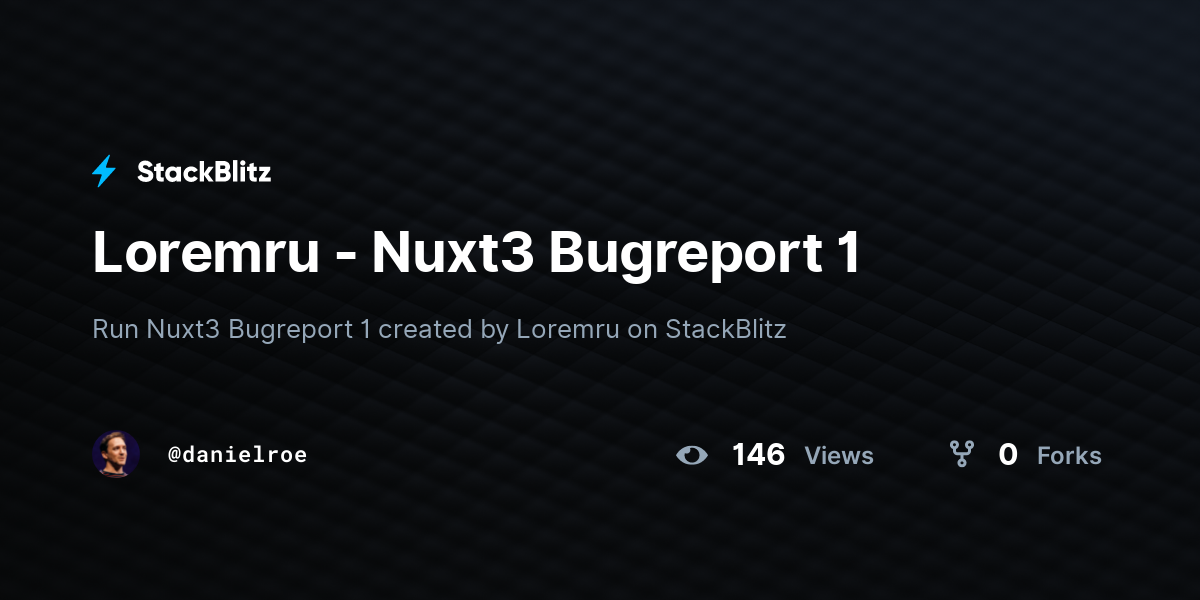 Loremru - Nuxt3 Bugreport 1 - StackBlitz