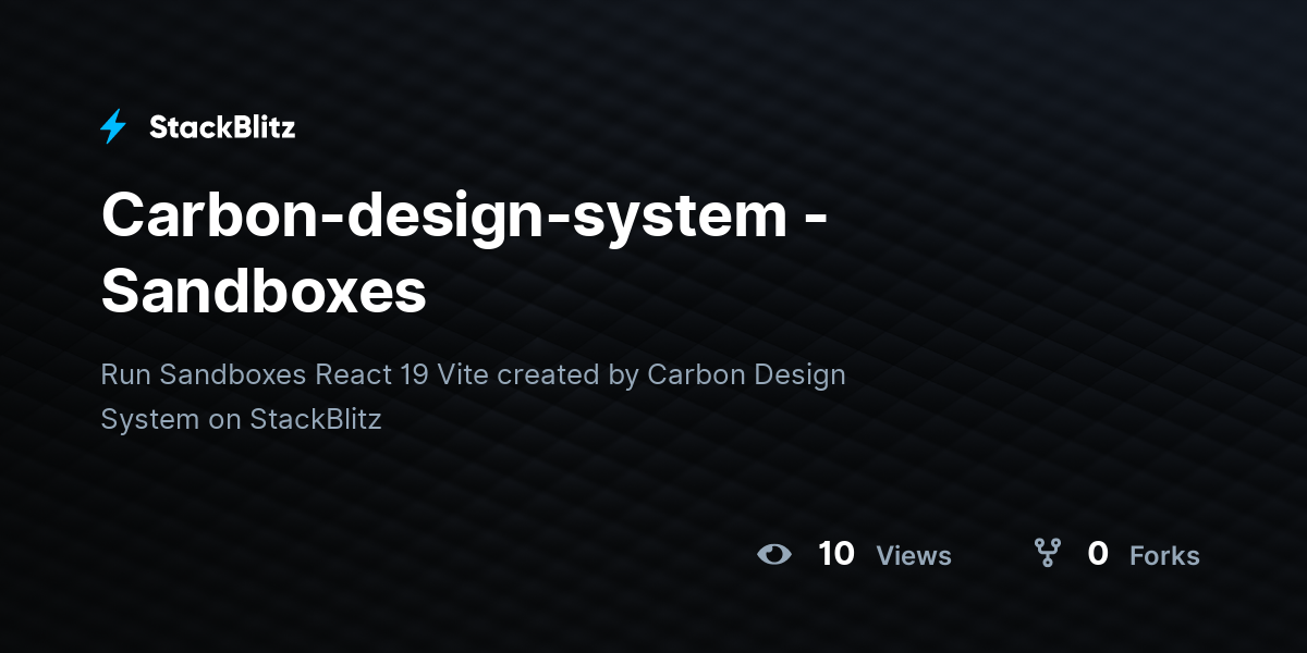 Carbon-design-system - Sandboxes - StackBlitz