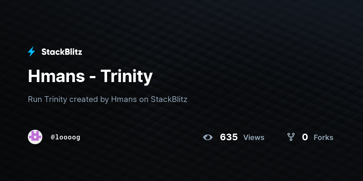 Hmans Trinity Stackblitz