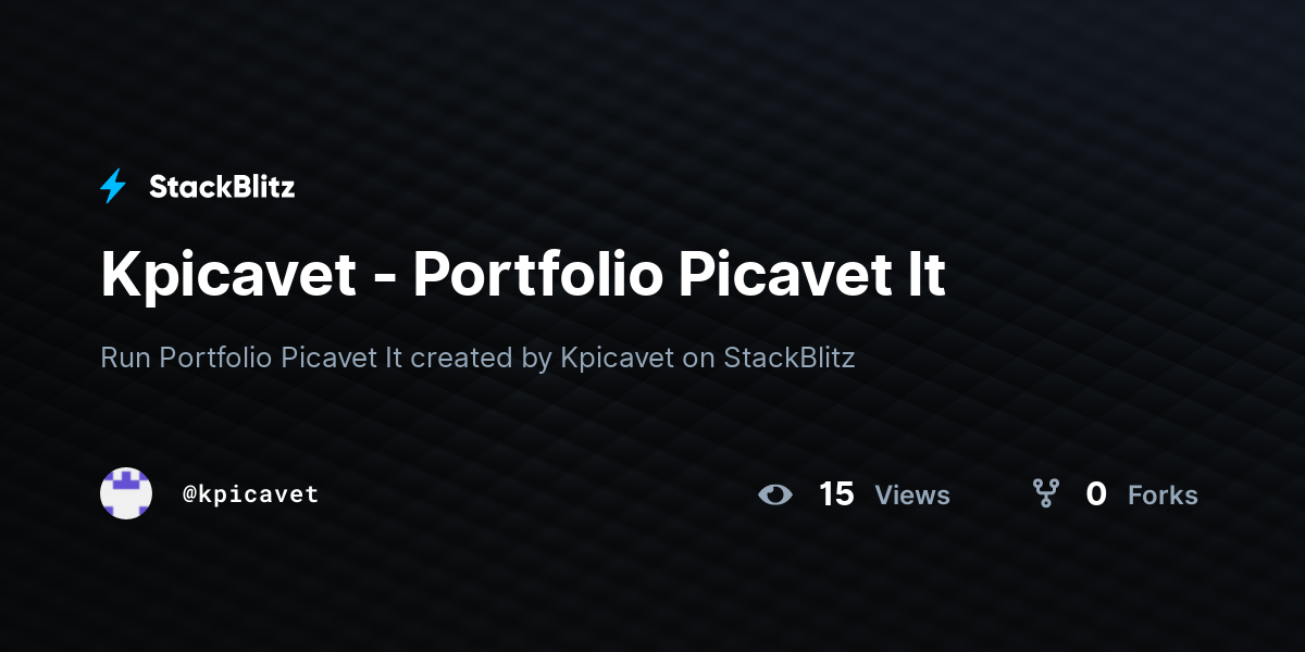 Kpicavet - Portfolio Picavet It - StackBlitz