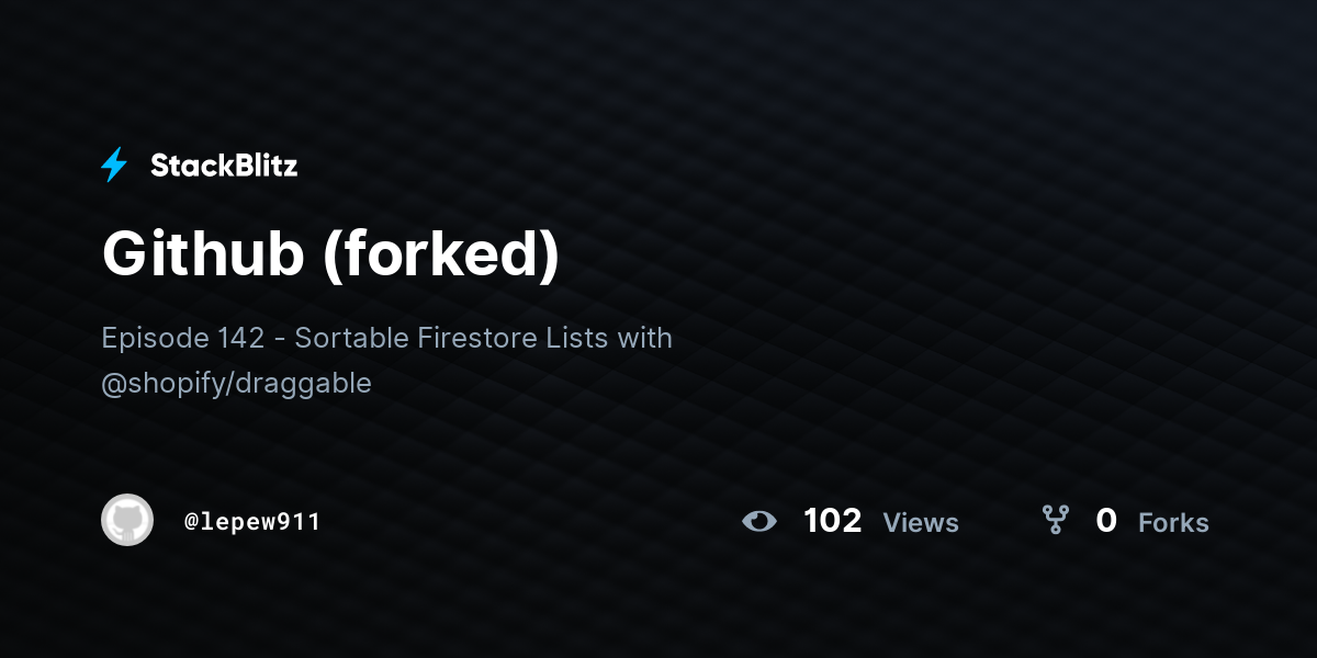 Github (forked) - StackBlitz