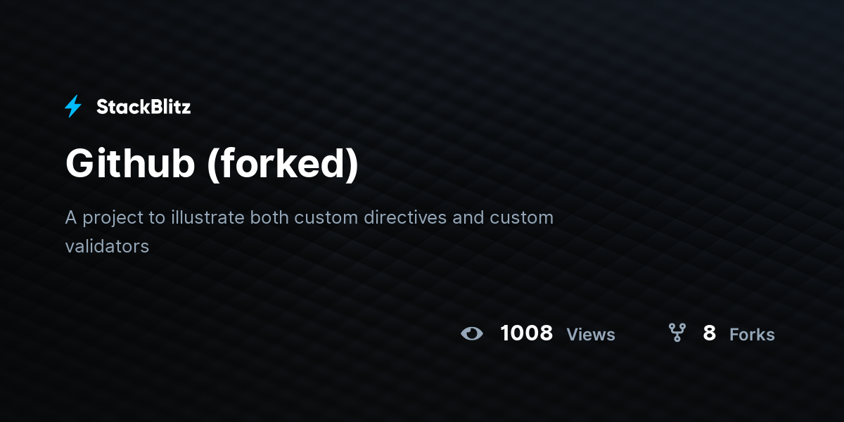 Github (forked) - StackBlitz