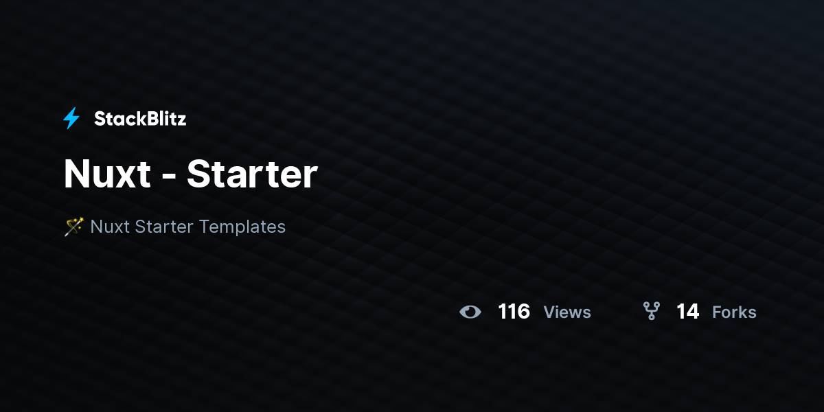 Nuxt - Starter - StackBlitz