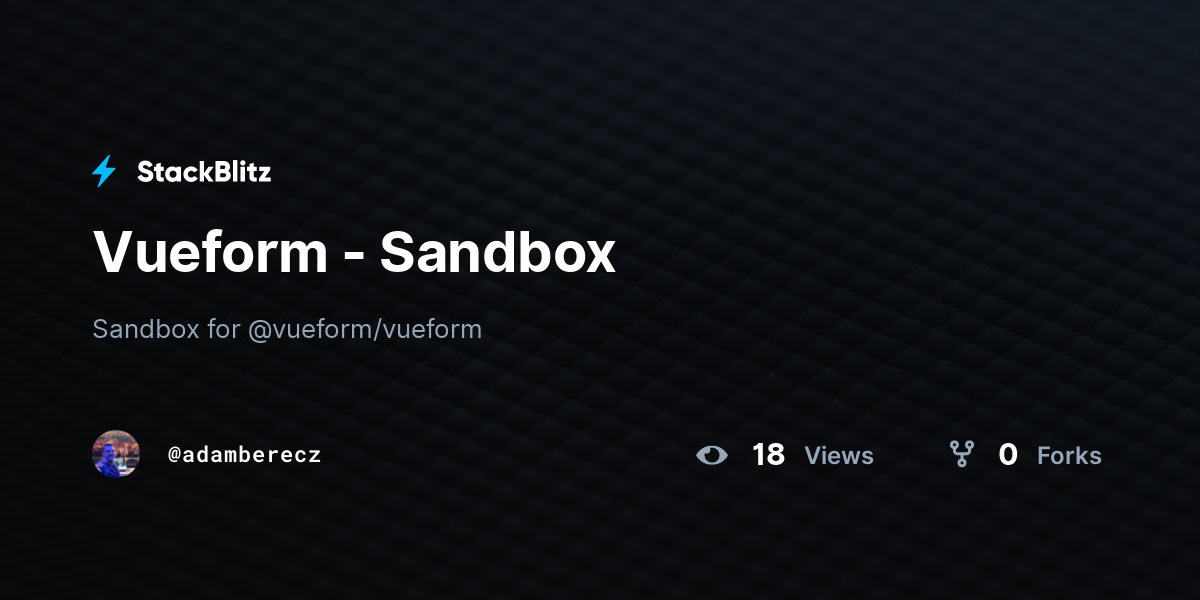 Vueform - Sandbox - StackBlitz