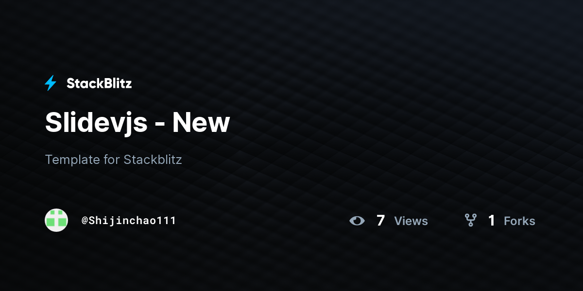 Slidevjs - New - StackBlitz