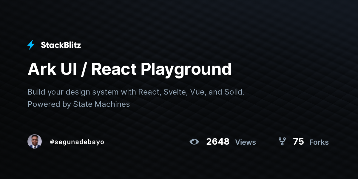Ark UI / React Playground - StackBlitz
