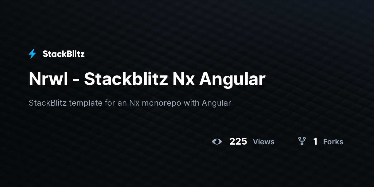 Nrwl - Stackblitz Nx Angular - StackBlitz