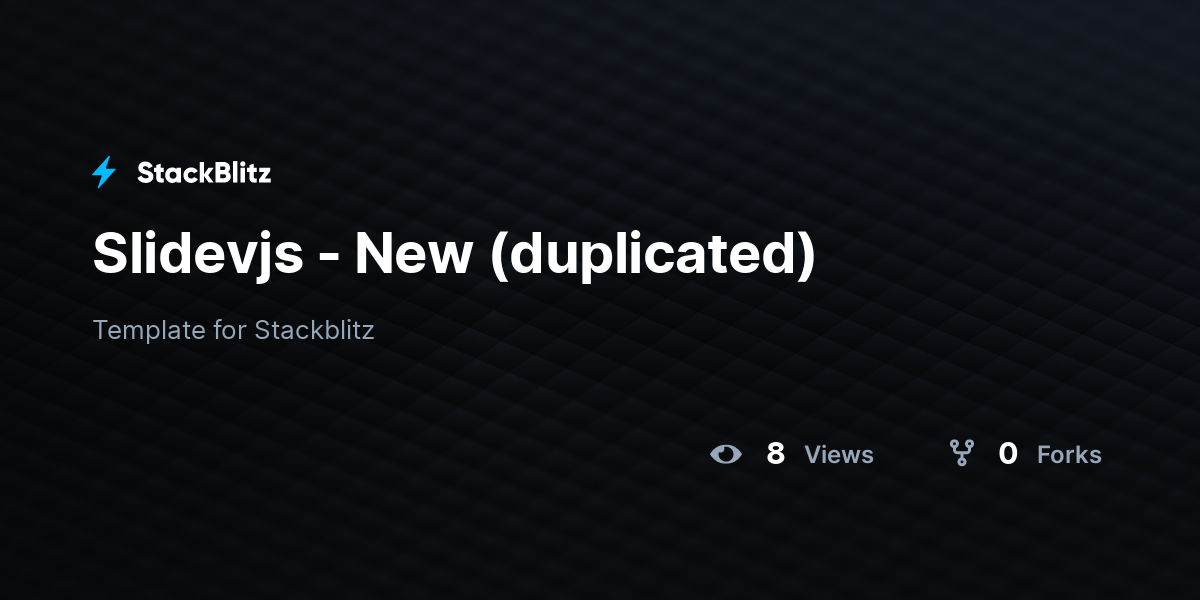 Slidevjs - New (duplicated) - StackBlitz