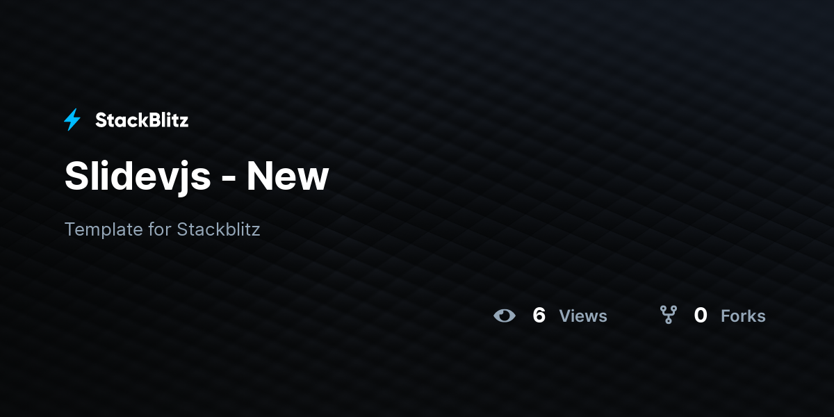 Slidevjs - New - StackBlitz