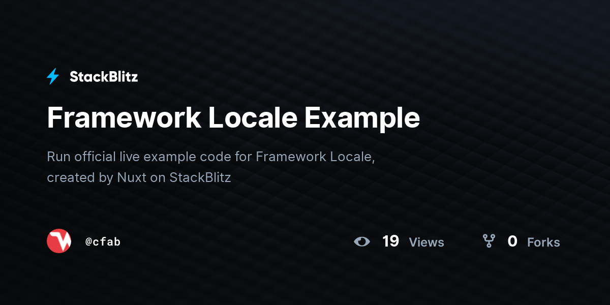 Framework Locale Example - StackBlitz