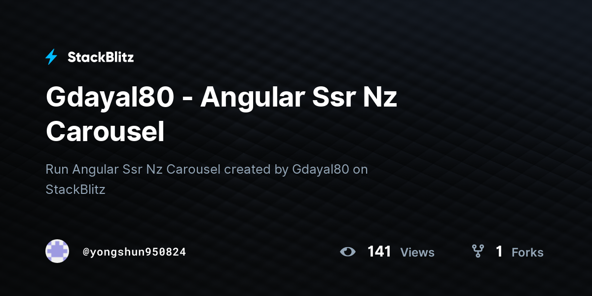 Gdayal80 - Angular Ssr Nz Carousel - StackBlitz