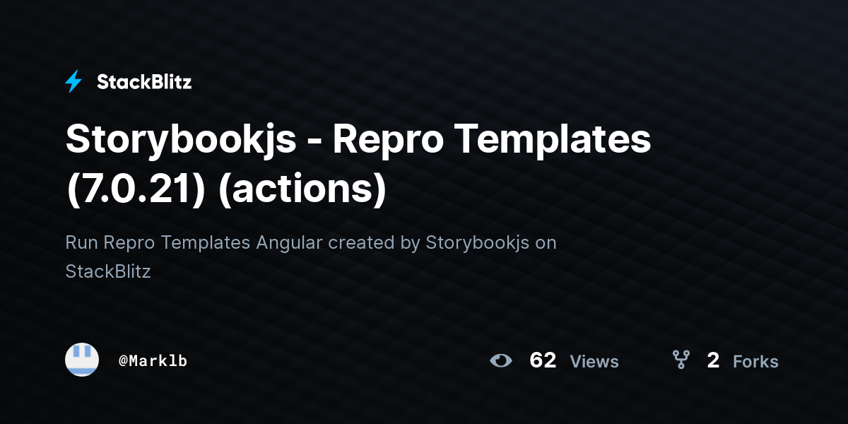 Storybookjs - Repro Templates (7.0.21) (actions) - StackBlitz