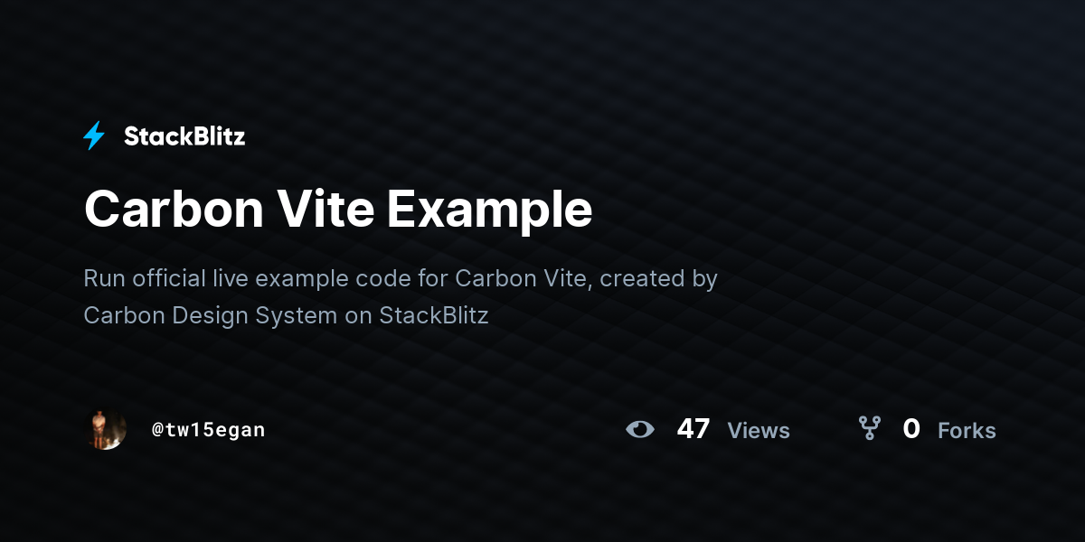 Carbon Vite Example - StackBlitz