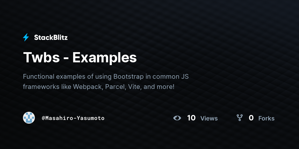 Twbs - Examples - StackBlitz