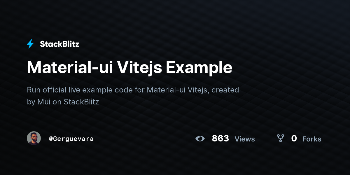 Material-ui Vitejs Example - StackBlitz